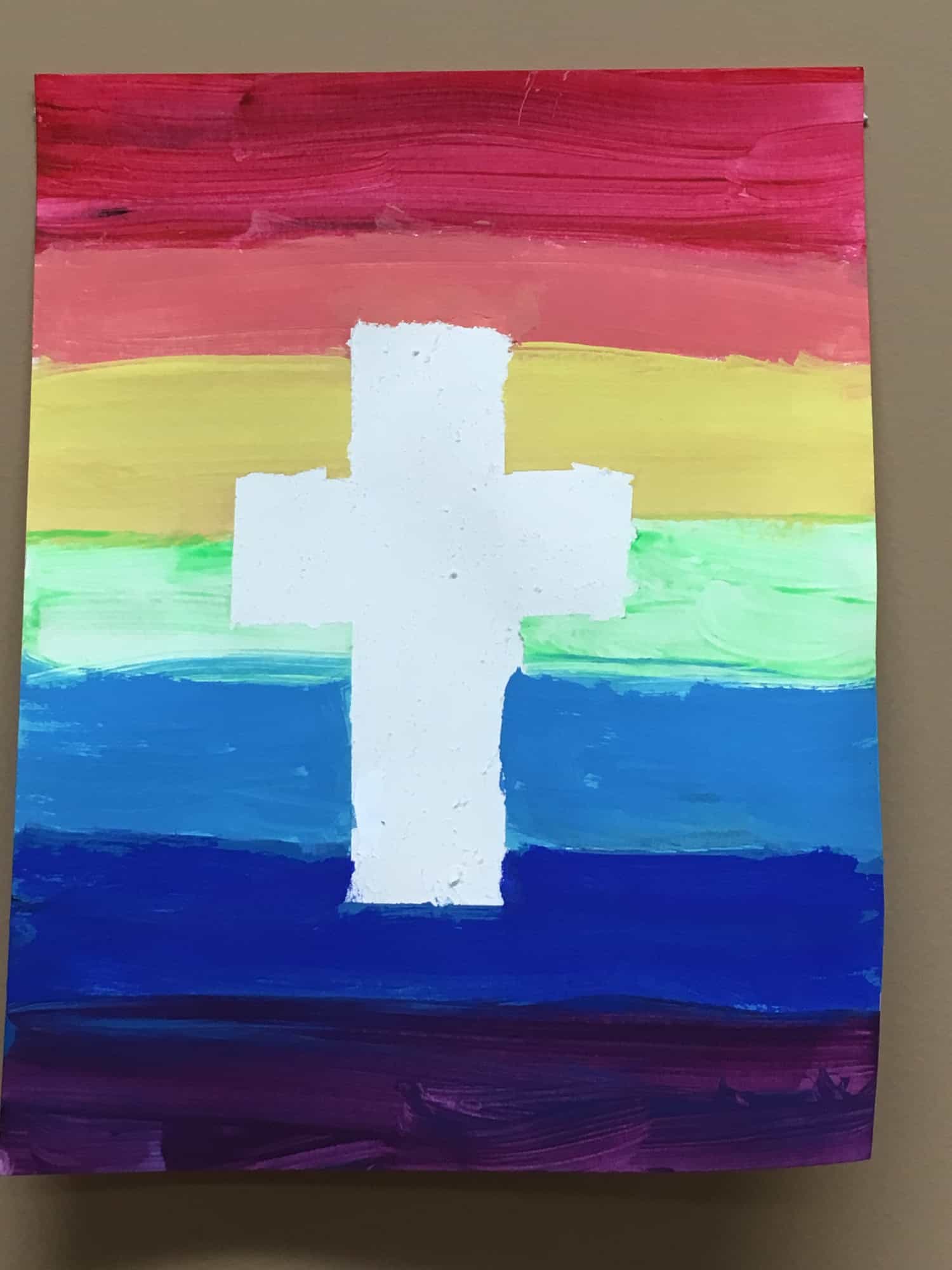 Tape Resist Cross Craft for Kids - Out Upon the Waters