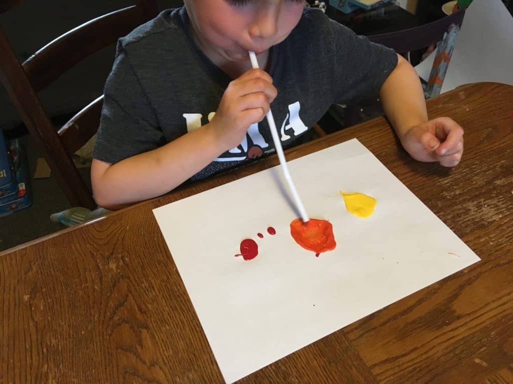 Paint Blowing Craft for Pentecost - Out Upon the Waters