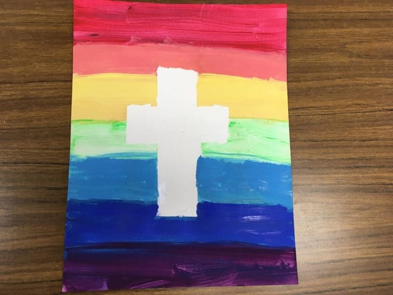 Tape Resist Cross Craft for Kids - Out Upon the Waters