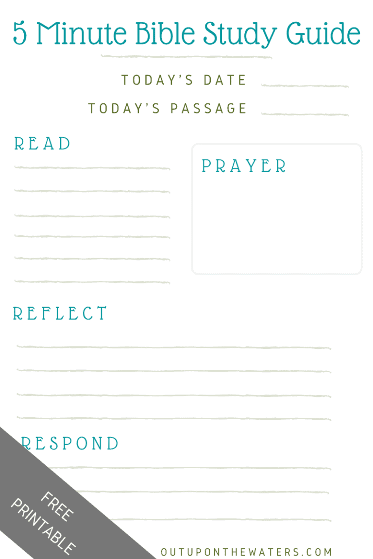 How to Study the Bible in 5 Minutes a Day - Out Upon the Waters