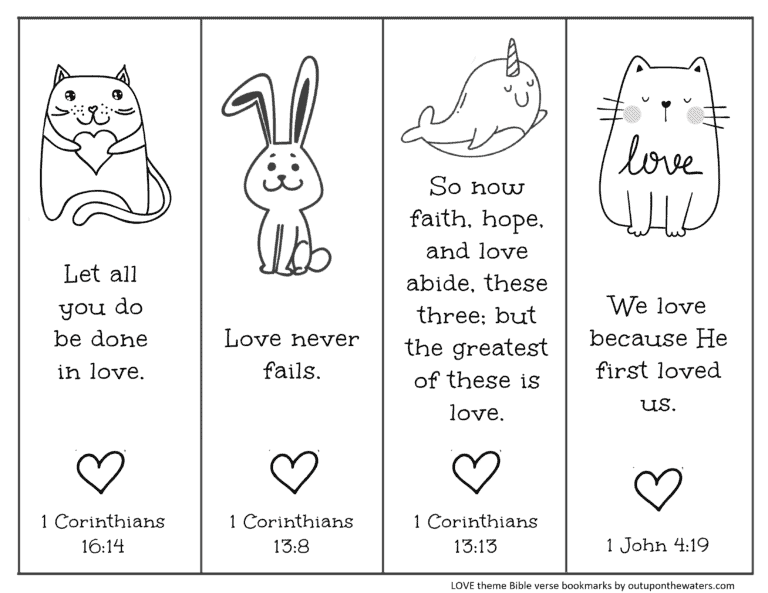 Free Printable Bible Verse Bookmarks to Color - Out Upon the Waters