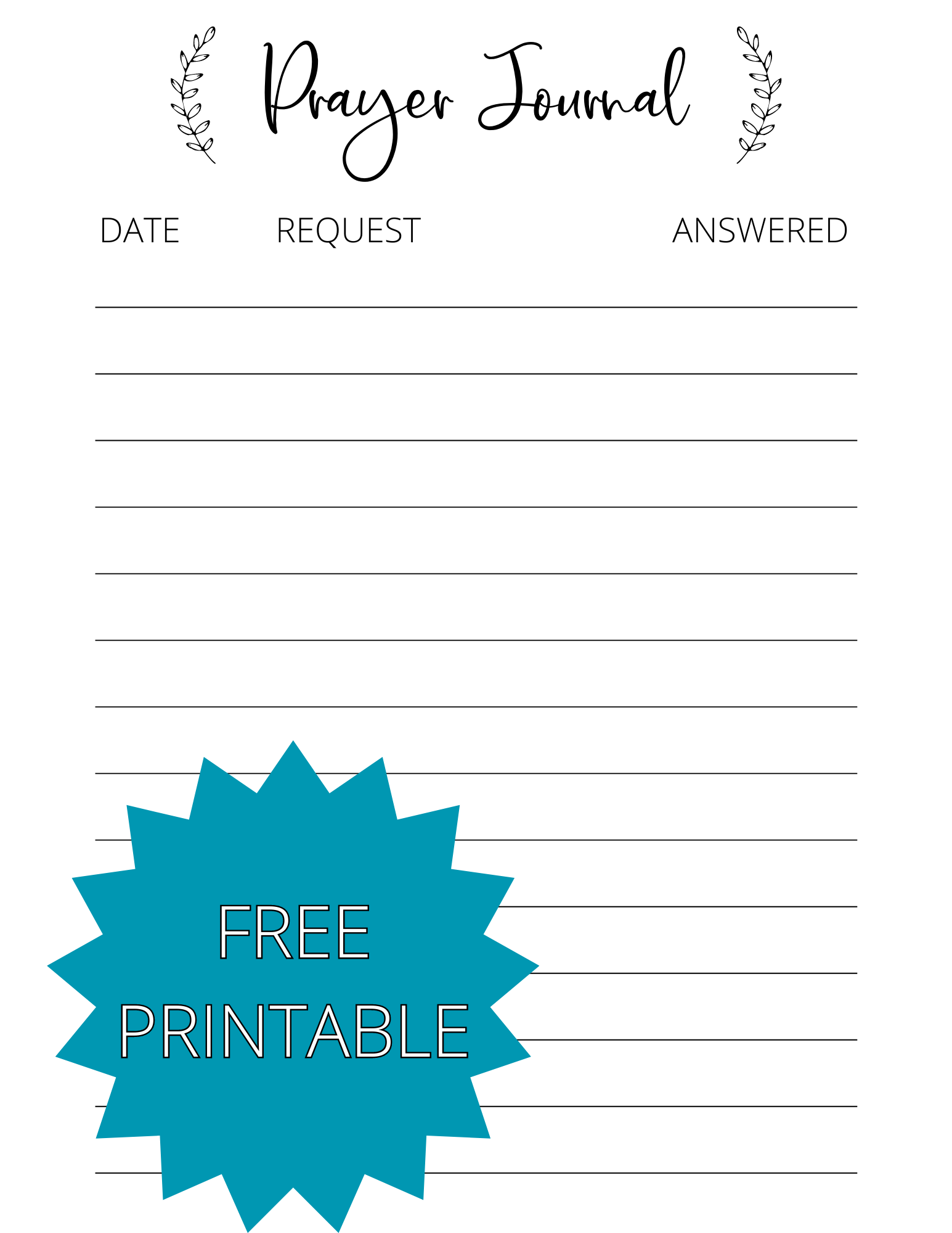 Free Prayer Journal Printables for Kids and Adults - Out Upon the Waters