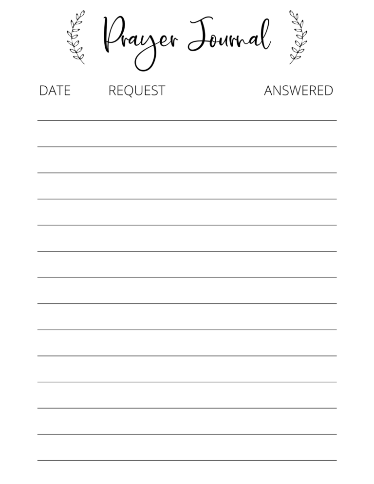 Free Prayer Journal Printables for Kids and Adults - Out Upon the Waters