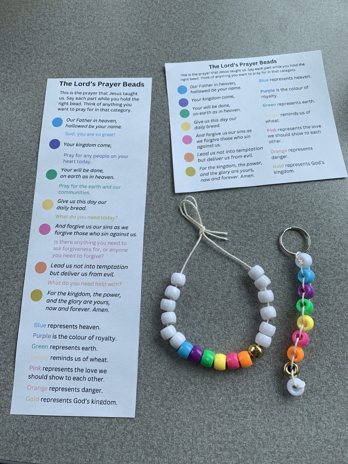 The Lord's Prayer Bracelet (or Keychain) Craft for Kids - Out Upon the ...