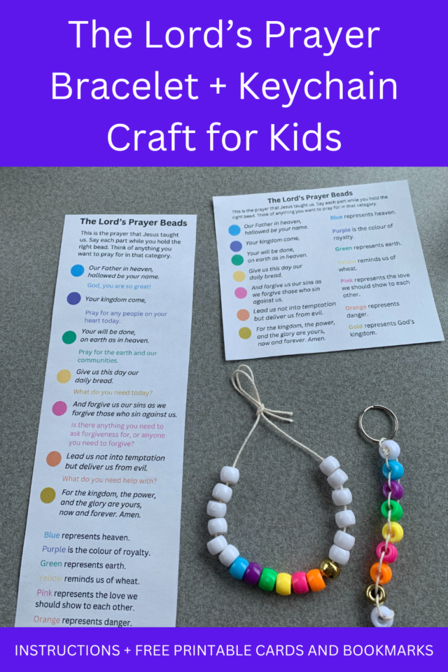The Lord's Prayer Bracelet (or Keychain) Craft for Kids - Out Upon the ...