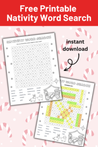 Free Printable Christmas Nativity Word Search - Out Upon the Waters
