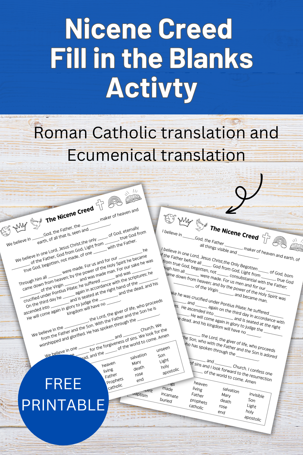 Nicene Creed for Kids: Lesson and Printable - Out Upon the Waters